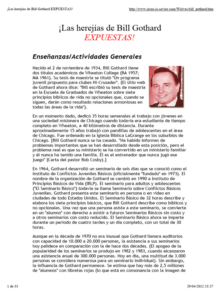 Herejías del culto IBLP de Gothard | PDF | Amor | Seccion de cesárea