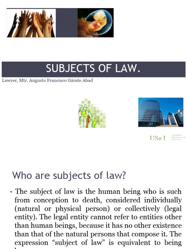Subjects of Law | PDF | Rights | Justice