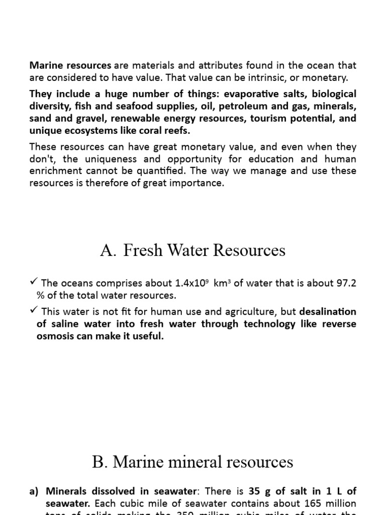 Overview of Marine Resources and Economy | PDF | Oceans | Aquaculture