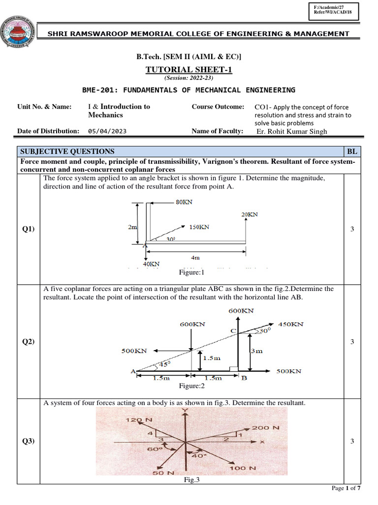 Aiml&Ec t1 Bme 201 Er - Rohitkumarsingh | PDF | Deformation (Engineering) | Young's Modulus