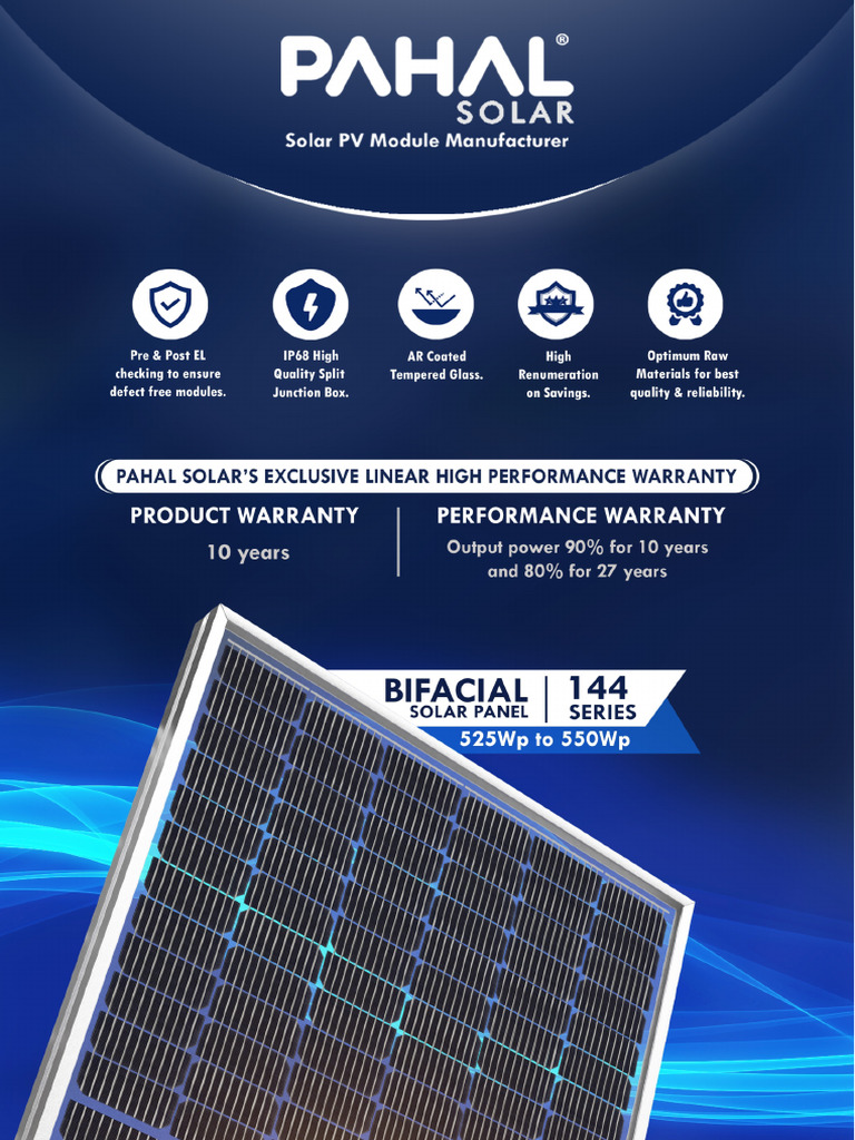 144s Bificial 525 550Wp Datasheet | PDF