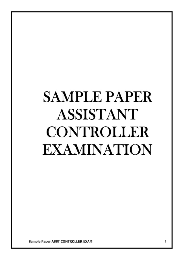 Assistant Controller Exam Sample Paper | PDF