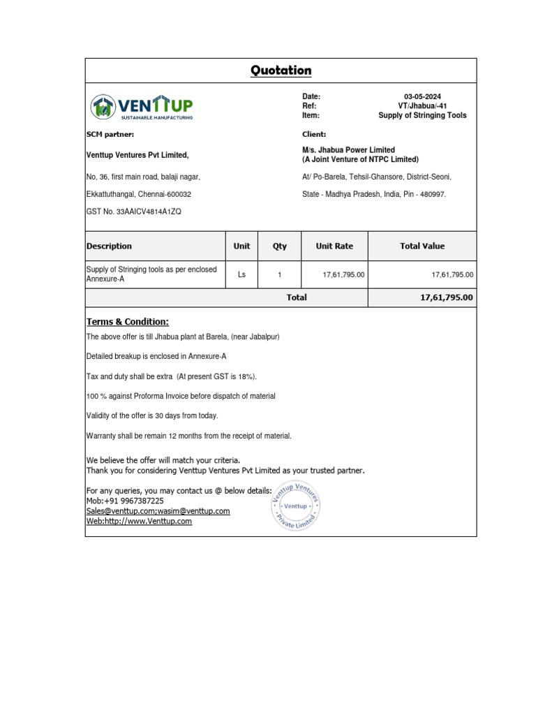 Quotation Tools | PDF | Manufactured Goods