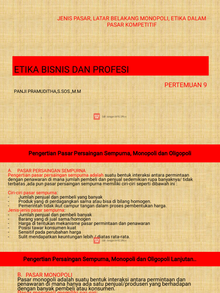 Etika Bisnis Dan Profesi | PDF | Pengelolaan Keuangan & Uang