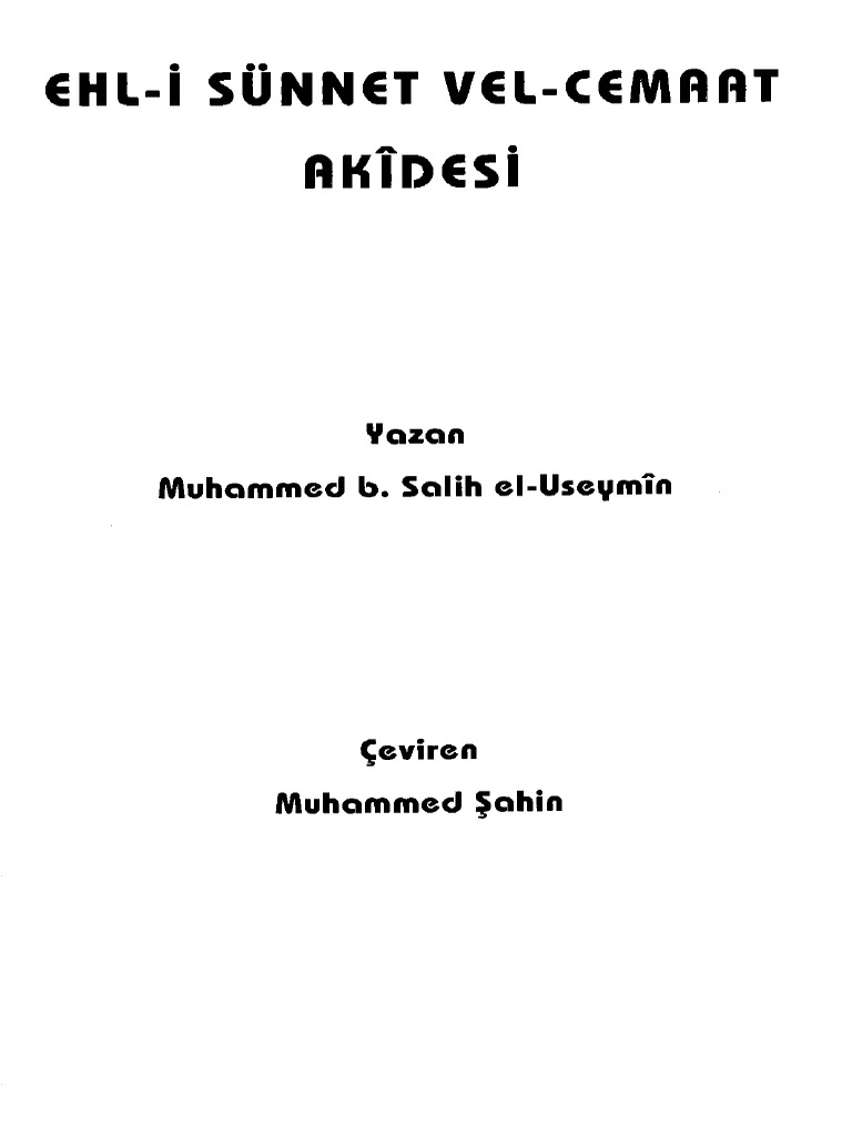 (Ehli Sünnet) İbn'i Useymin | PDF