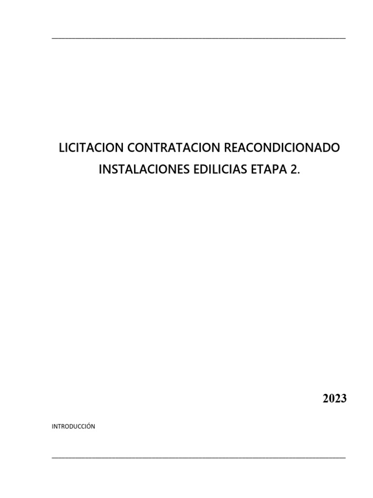 Licitación Reacondicionamiento Edilicio | PDF | Hormigón | Materiales de construcción