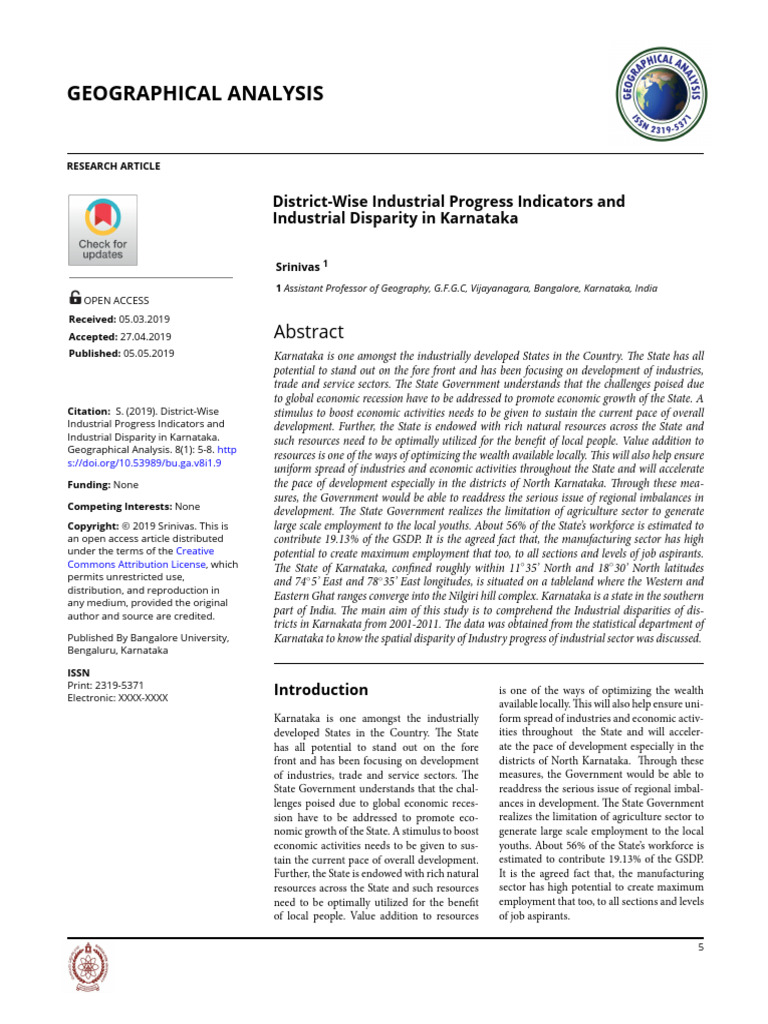 Geographical Analysis June 2019 10 pp5-8 | PDF | South India | Economies