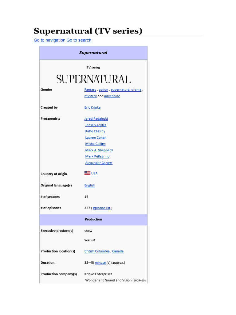 Supernatural | PDF