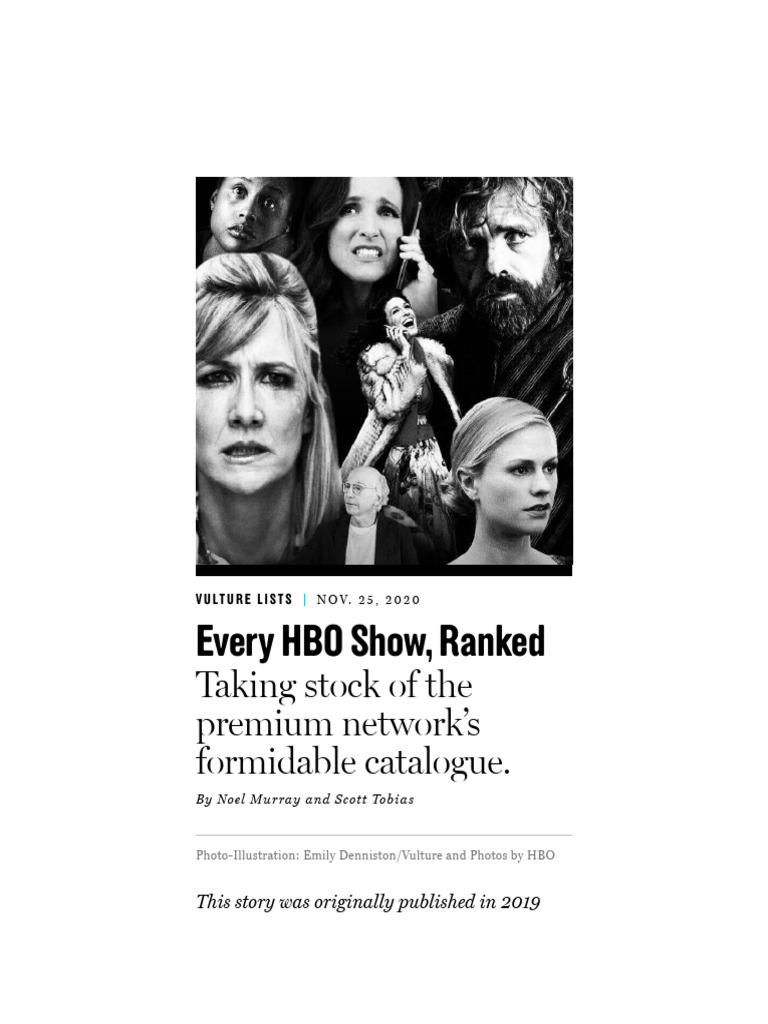 Every HBO Show, Ranked 1 | PDF