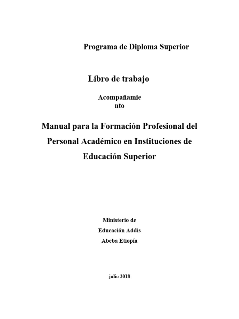 Final Del Libro de Trabajo Del HDP | PDF | Enseñando | Maestros