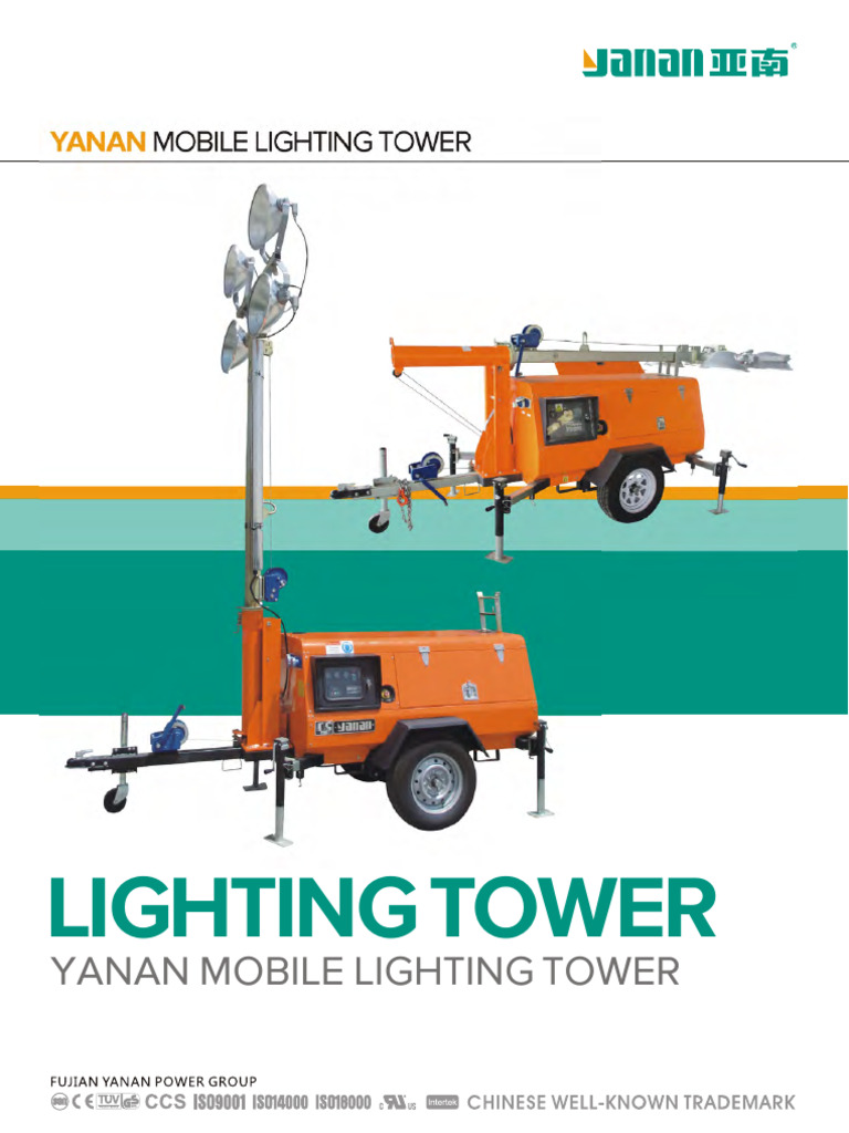 Yanan Mobile Lighting Tower Specs | PDF | Engines | Mains Electricity