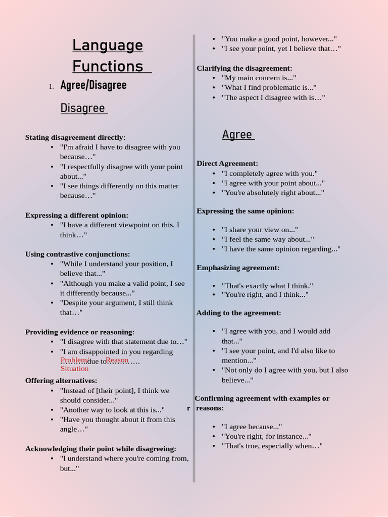 Language Functions For Pet | PDF | Noun | Verb