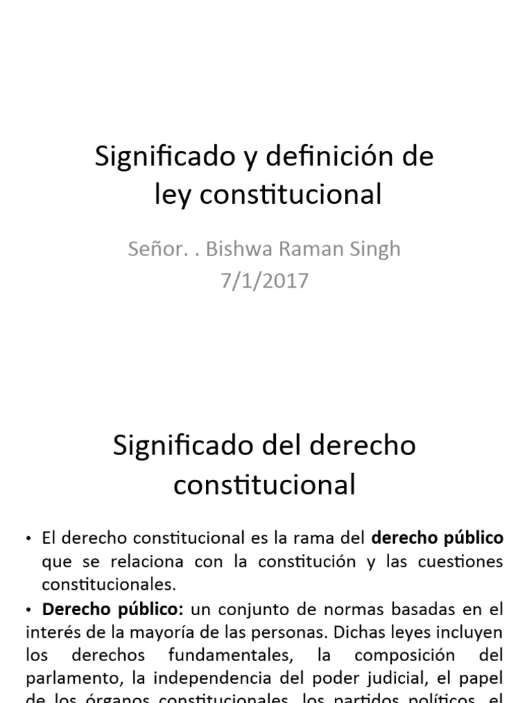 Definición de Derecho Constitucional | PDF | Constitución | Ley ...