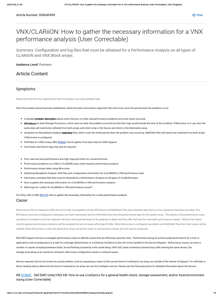 VNX Performance Analysis Guide | PDF | Command Line Interface ...
