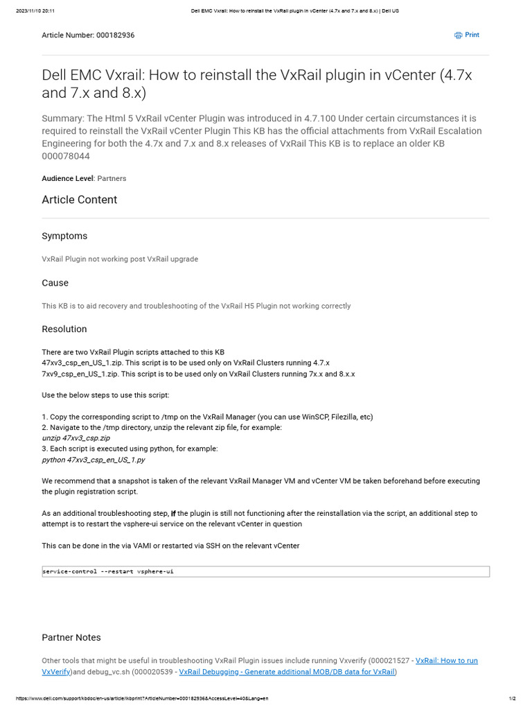 Reinstalling VxRail vCenter Plugin Guide | PDF | V Mware | Zip (File Format)