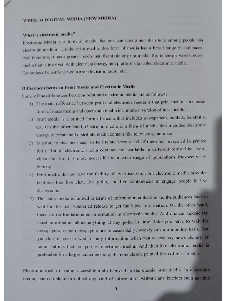 Week 14 Digital Media (New Media) | PDF