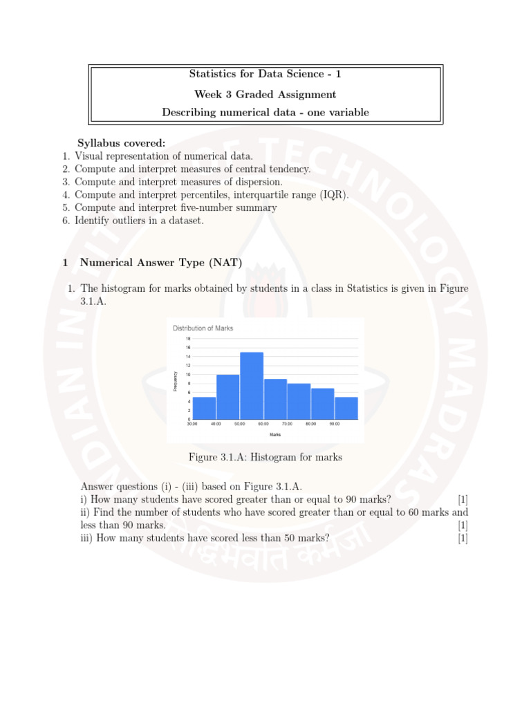 Numerical Data Analysis Assignment | PDF | Descriptive Statistics | Statistical Theory