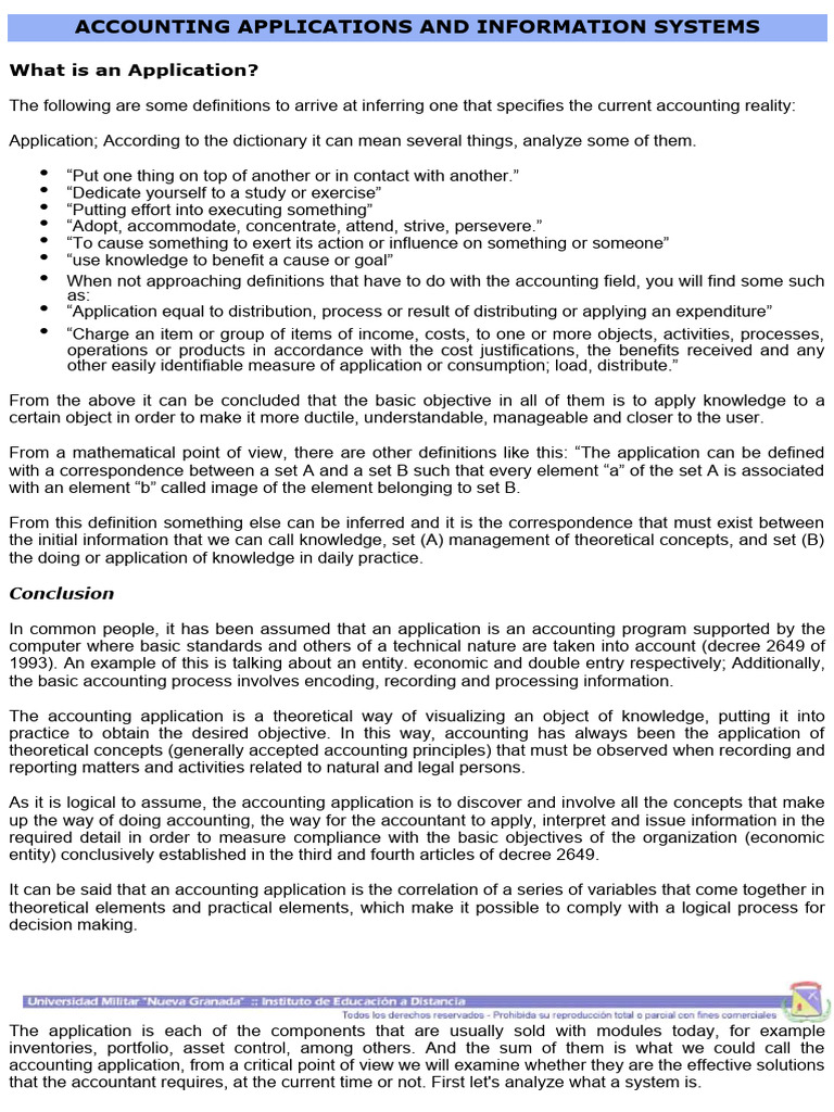 Understanding Accounting Applications | PDF | Information | System