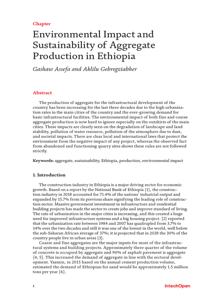 Environmental Impact of Aggregate Production in Ethiopia | PDF ...