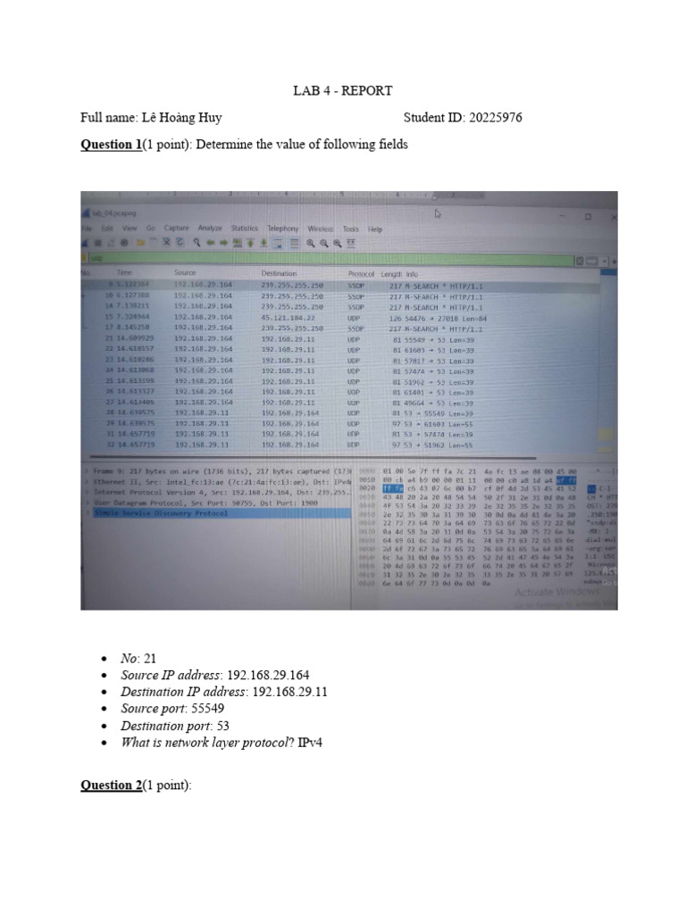 Report Lab4 DinhVietQuang 20215235 | PDF | Transmission Control Protocol | Port (Computer ...