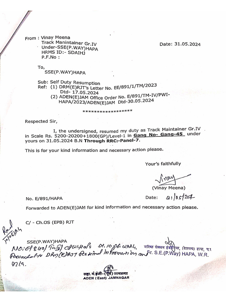 viney meena resumption | PDF