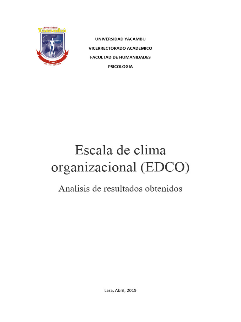 Analisis de Resultados Obtenidos EDCO | PDF | Validez (Estadísticas) | Sicología