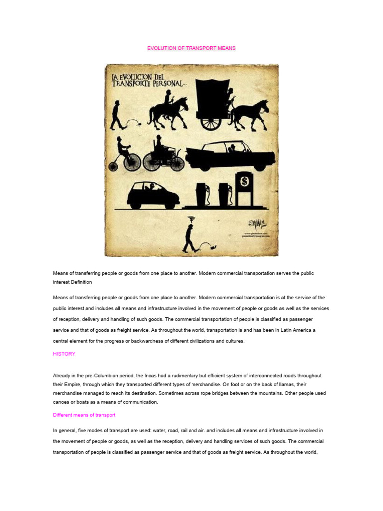 Evolution of Means of Transportation | PDF | Transport | Aircraft