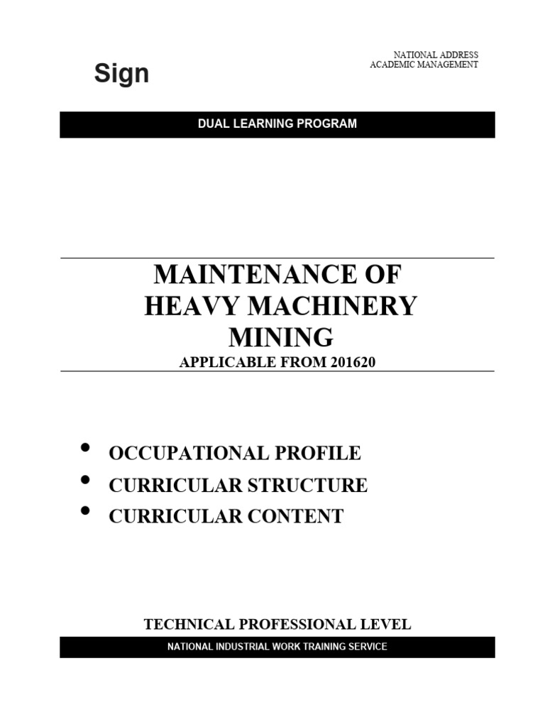 Heavy Mining Machinery Maintenance Guide | PDF | Verification And ...