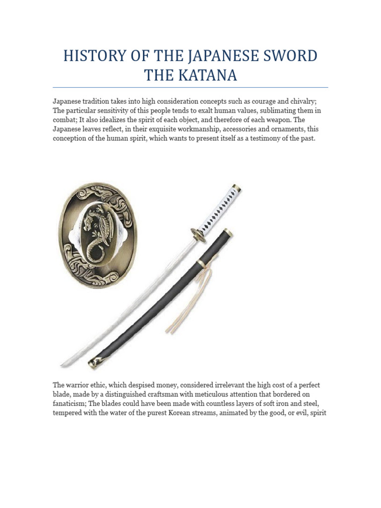 History of The Japanese Sword The Katana | PDF | Sword | Melee Weapons
