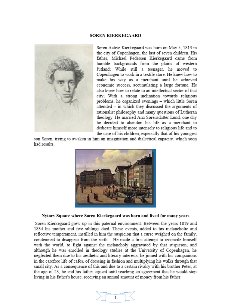 Biography Kierkegaard Pdf Søren Kierkegaard