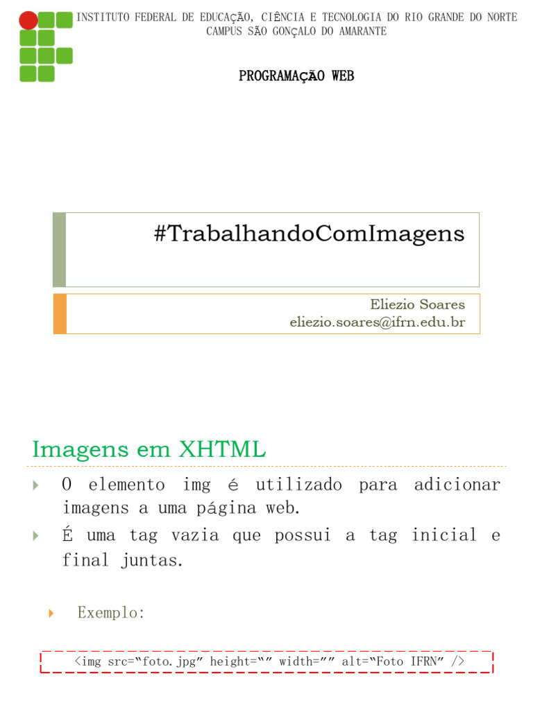 Aula 05 - Trabalhando Com Imagens | PDF | Script Java | Html