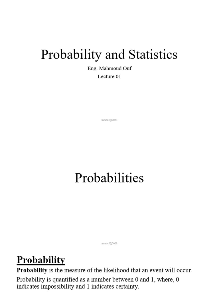 Intro to Probability & Statistics | PDF | Probability | Sampling (Statistics)