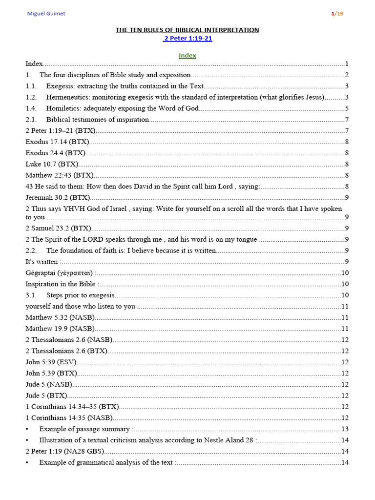 Ten Rules for Biblical Interpretation | PDF | Exegesis | Biblical Inerrancy