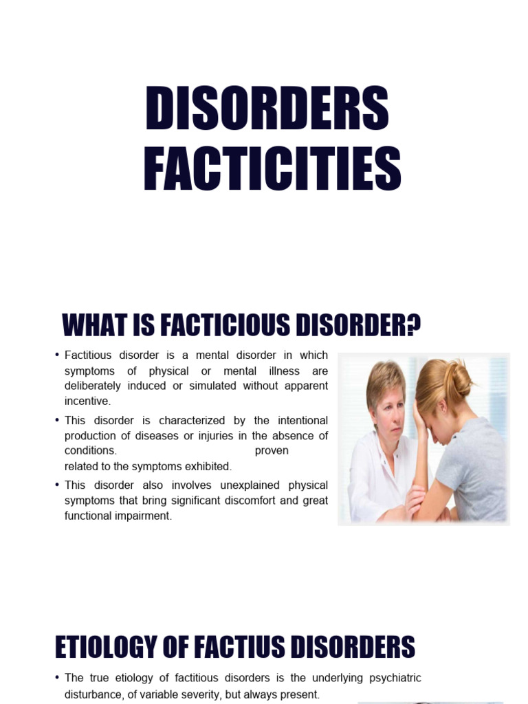 Complete Factitious Disorders | PDF | Mental Disorder | Medical Specialties
