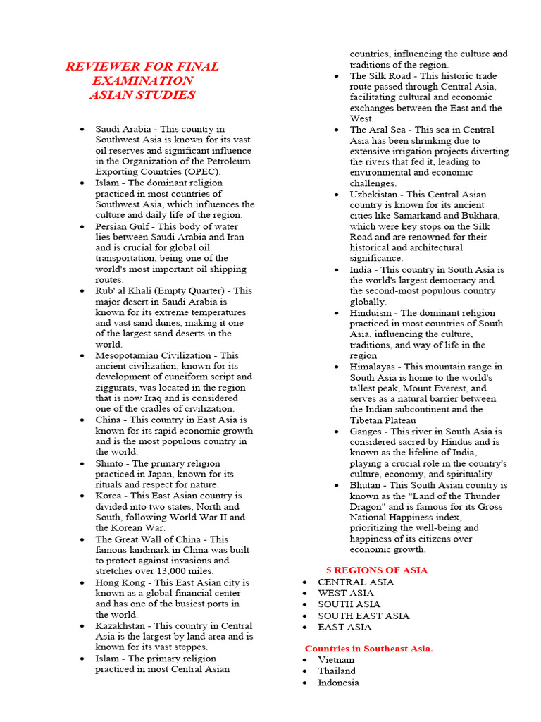 Reviewer in Asian Studies | PDF | Asia | East Asia