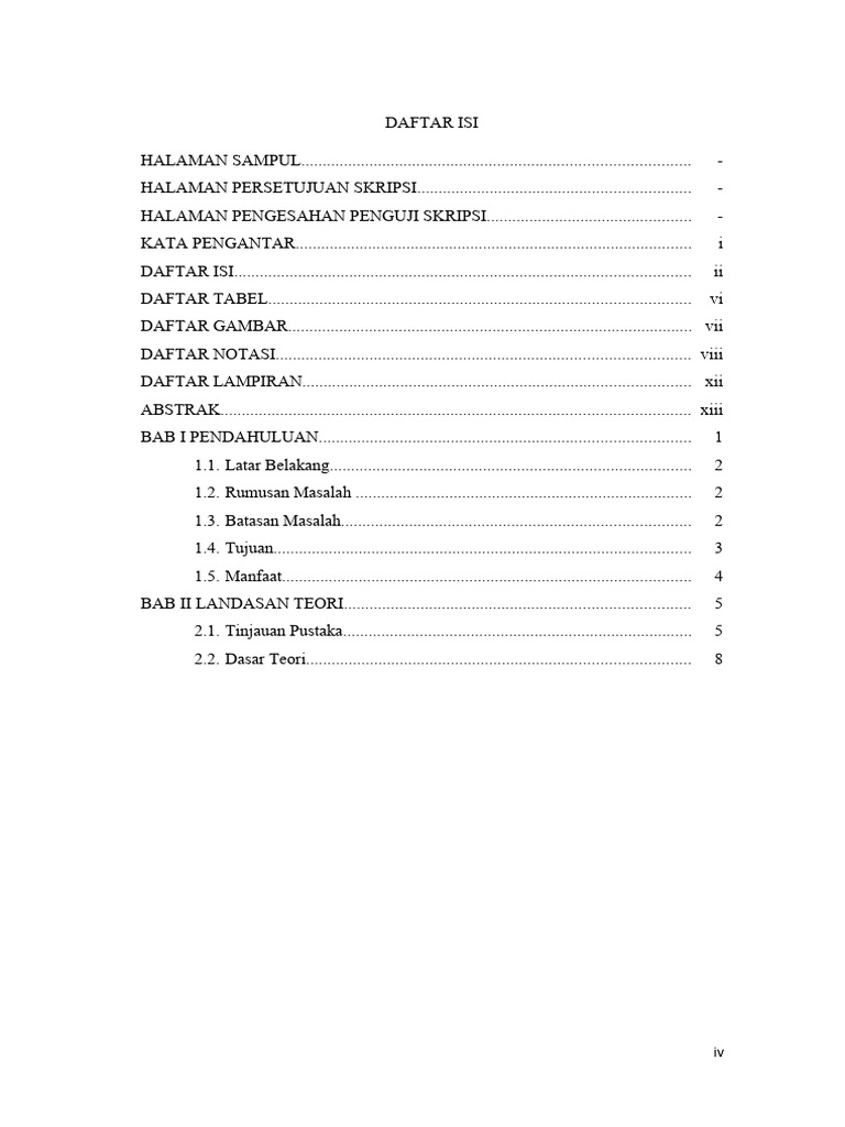 04.daftar Isi, Tabel, Gambar, Notasi | PDF