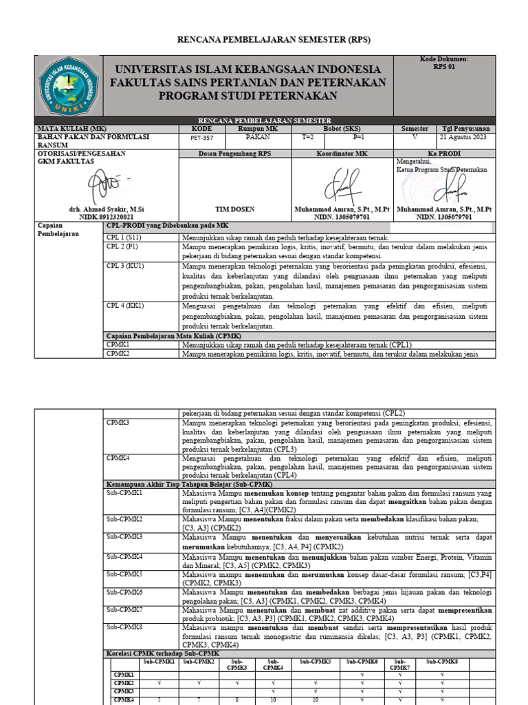 RPS 5. Bahan Pakan Dan Formulasi Ransum | PDF