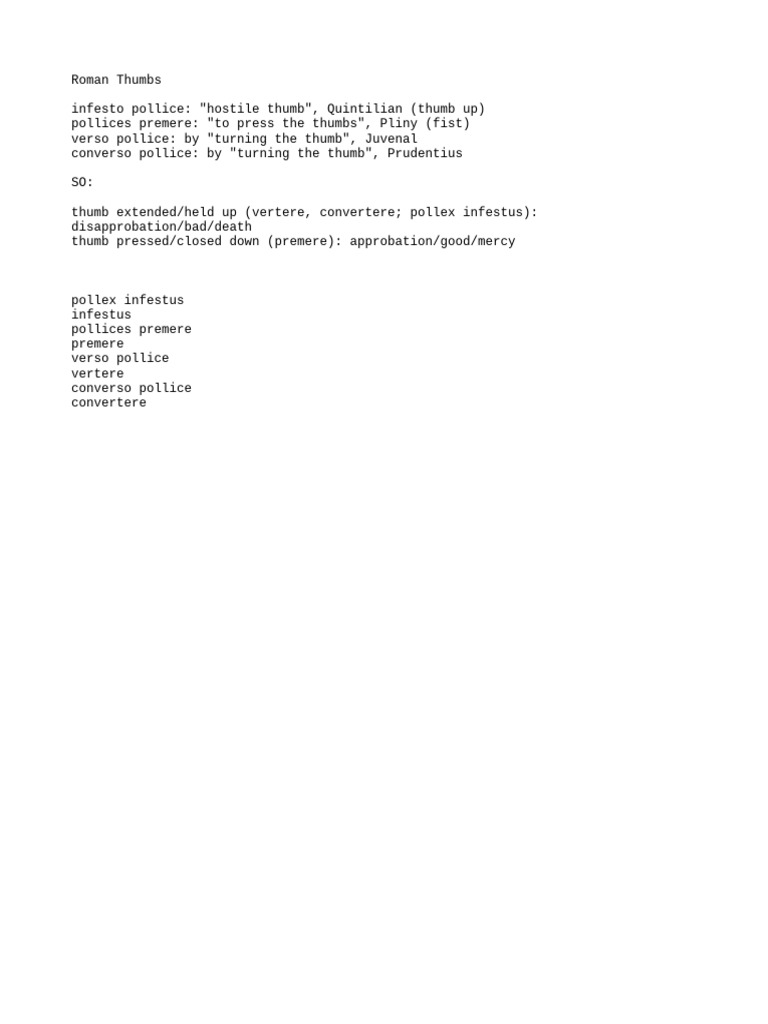 Roman Thumbs | PDF