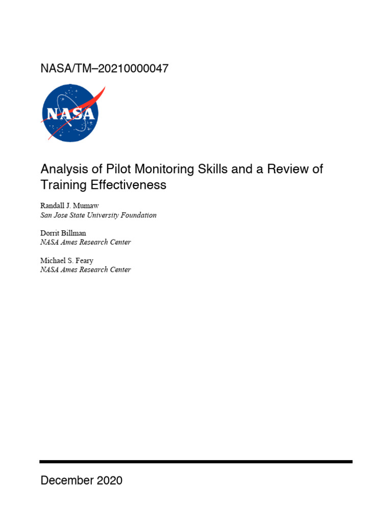 Nasa TM 20210000047 | PDF | Attention | Situation Awareness