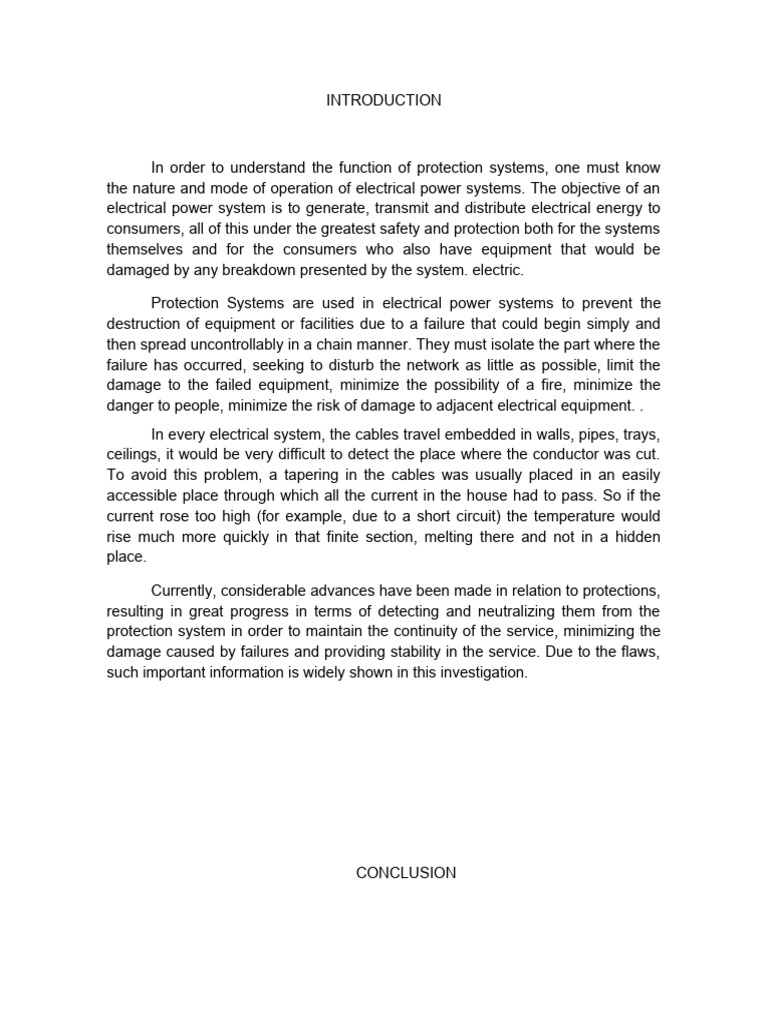 INTRODUCTION Protection System | PDF | Electric Power System ...