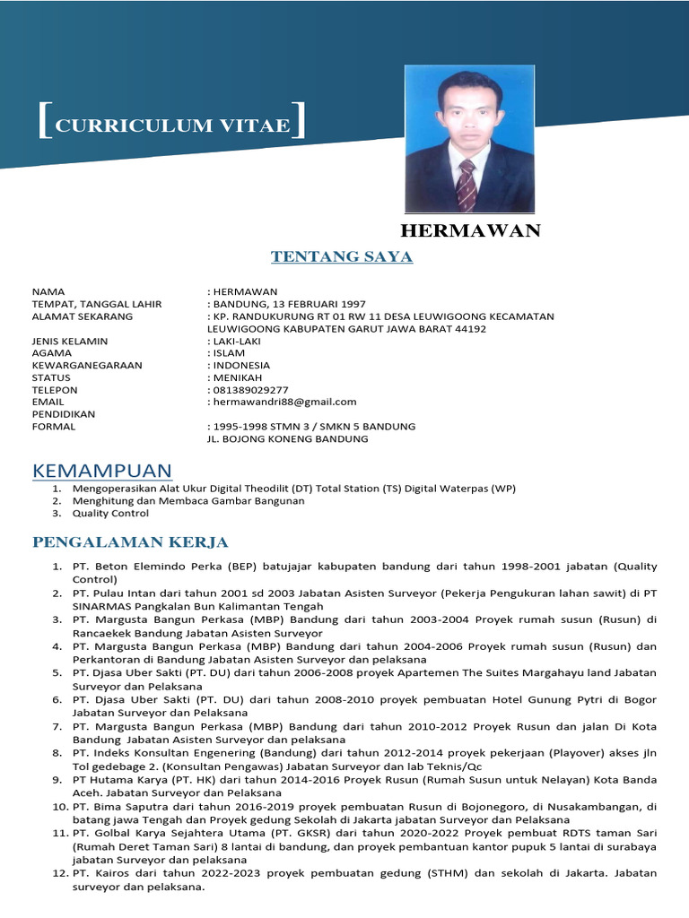 CV Hermawan | PDF