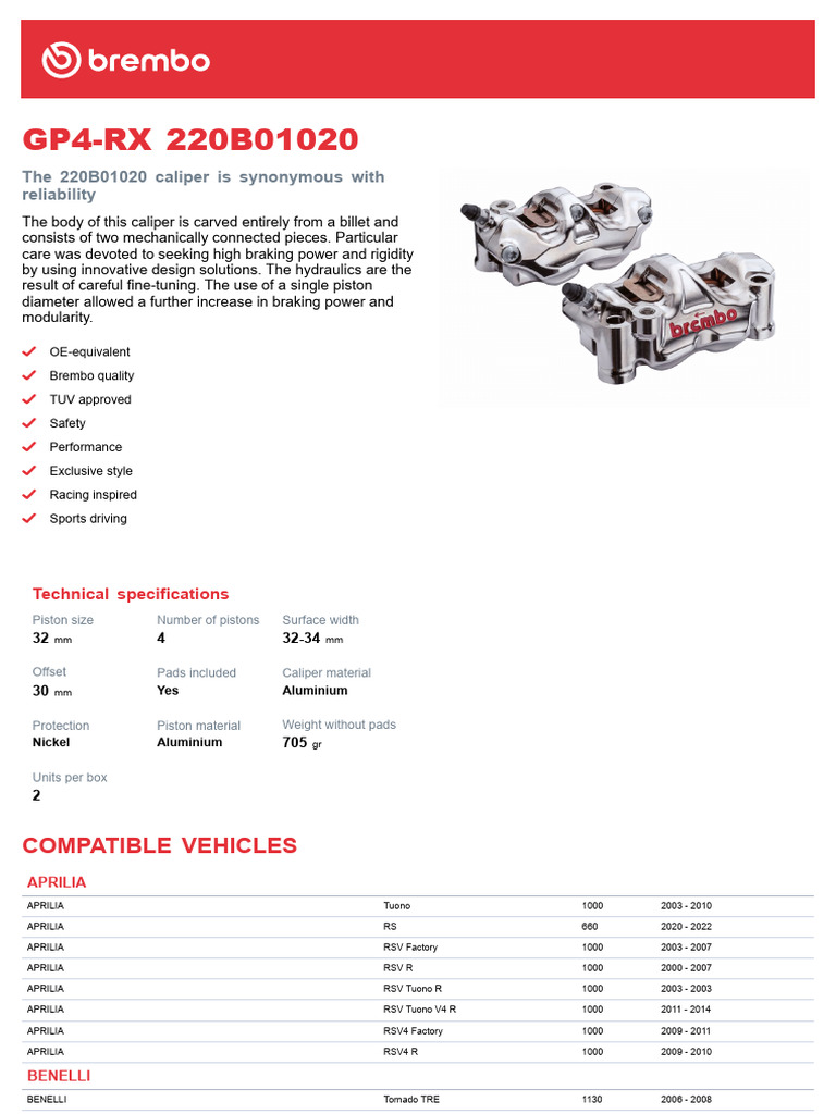 Brembo 220B01020 | Download Free PDF | Motorcycling