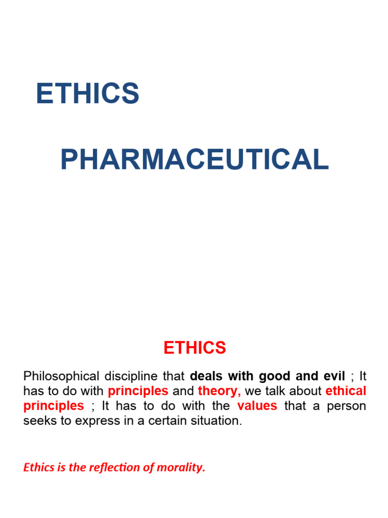 Pharmaceutical Ethics | PDF | Morality | Autonomy