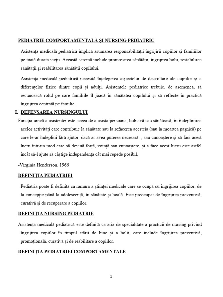 Pediatrie Comportamentală | PDF