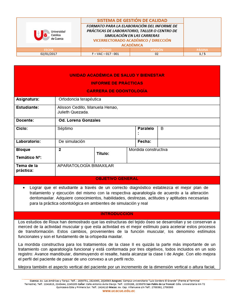 Orto Informe 3 | PDF | Ortodoncia | Odontología