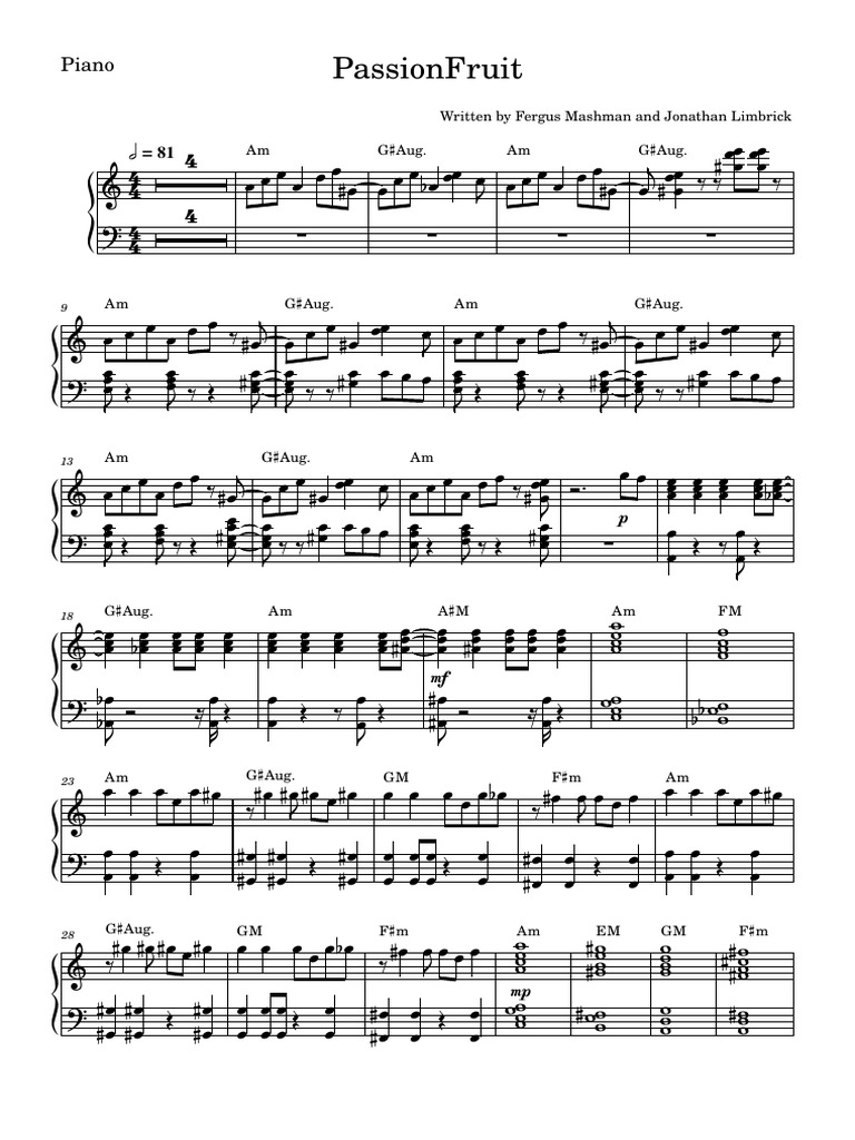 Passionfruit Piano | PDF