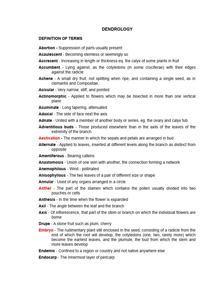 Dendrology Lecture-Notes | PDF | Flowers | Leaf