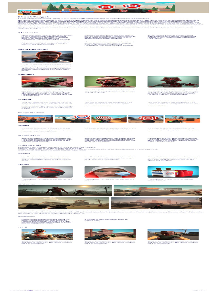 Shoot Target GDD | PDF | Gaming | Video Game Design