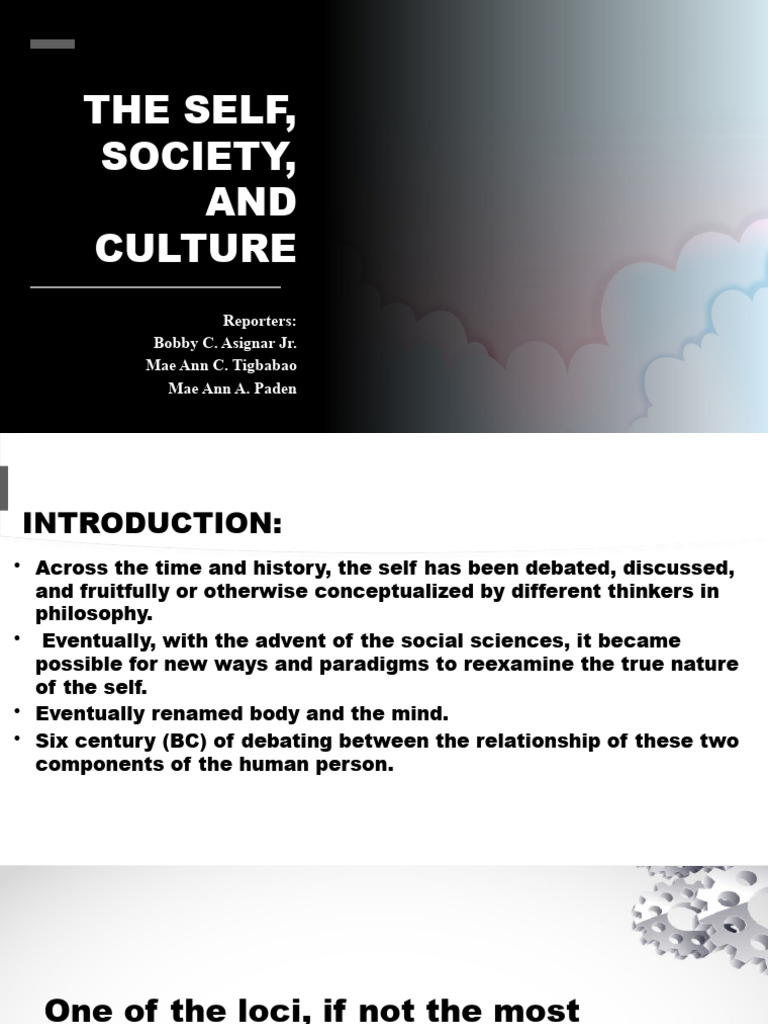 The Self in Society and Culture Analysis | PDF | Self | Sociology
