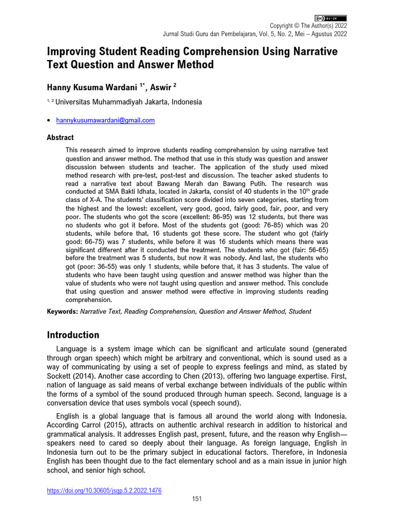 1476-Article Text-7211-1-10-20230131 | PDF | Reading Comprehension ...